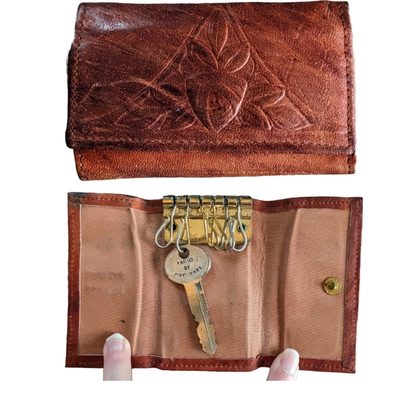 Vintage | Accessories | Vintage Leather Rose Flower Decorated Rolfs ...